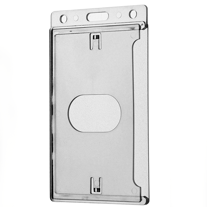 Clear Hard Plastic ID Card Holder - Vertical - 726CSN