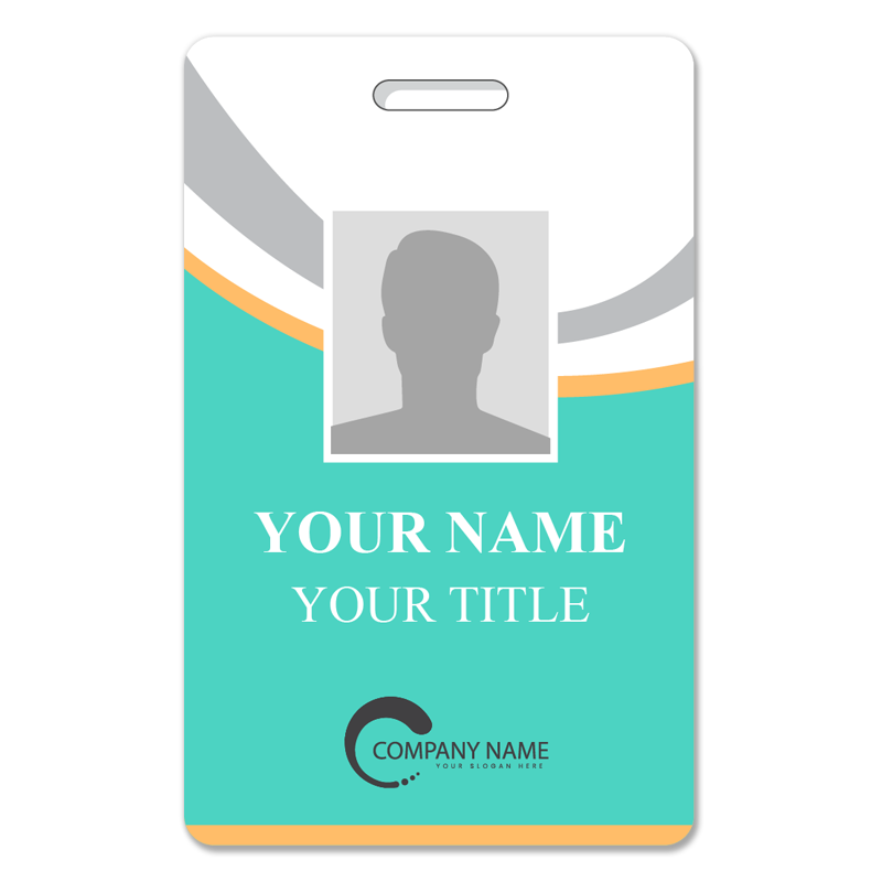 VERTICAL ID CARD- TEAL-DESIGN 5