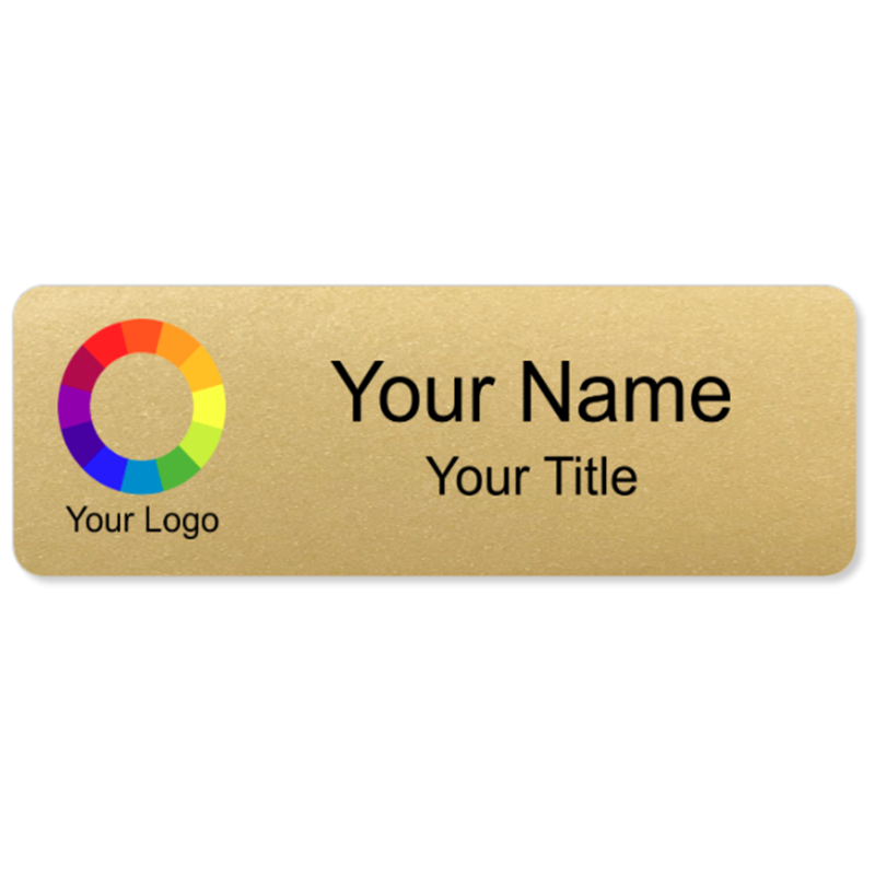 Gold Name Badges - 1 x 3 - Standard - Design Now
